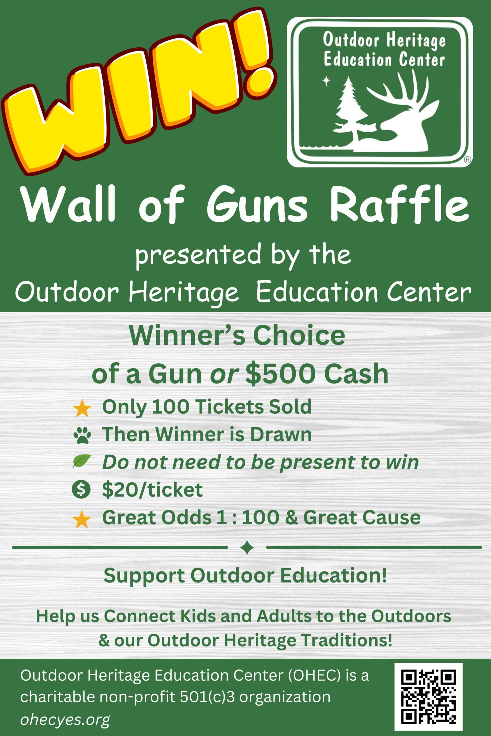 Wall of Guns Raffle(s) – Outdoor Heritage Education Center (OHEC or OH ...